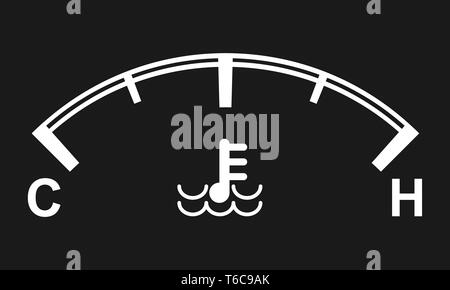 Car engine temperature gauge. Hot and cold symbols. Vector illustration ...