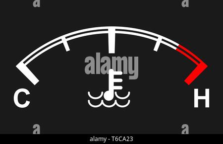 Car engine temperature gauge. Hot and cold symbols. Vector illustration ...