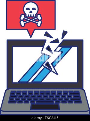 danger sign with computer blue lines Stock Vector Image & Art - Alamy