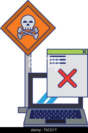danger sign with computer blue lines Stock Vector Image & Art - Alamy