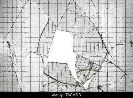 Broken reinforced glass Stock Photo - Alamy