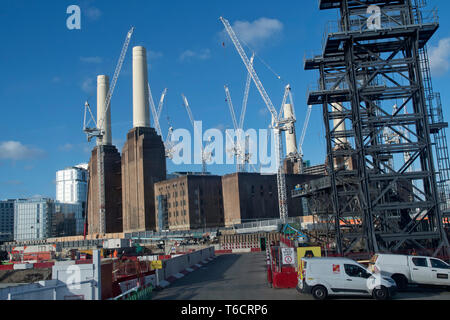 Construction continues on The Battersea Power Station redevelopment, a ...