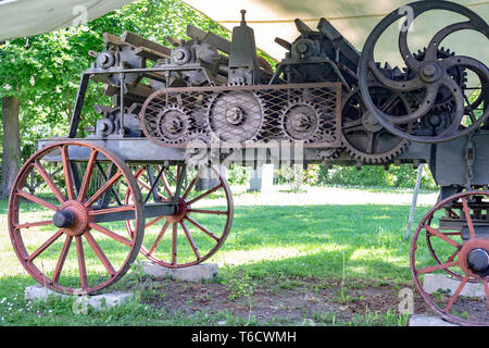 Old mechanical hemp digger exposed in Museum of rural civilization ...