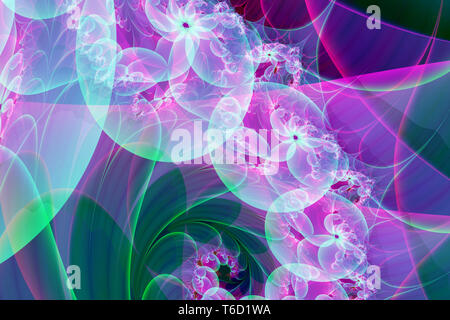 Fractal image with a fancy pattern of bright colors in the art Nouveau ...