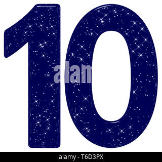 Roman numeral 10, ten, star sky texture imitation, isolated on white ...