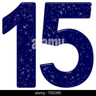 Roman numeral 15, fifteen, star sky texture imitation, isolated on ...
