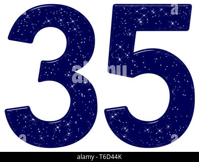 Roman numeral 35, thirty five, star sky texture imitation, isolated on ...