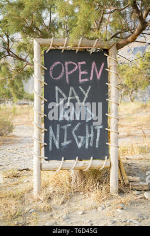 Greek Beach Bar Sign Stock Photo - Alamy