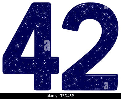 Roman numeral 42, forty two, star sky texture imitation, isolated on ...