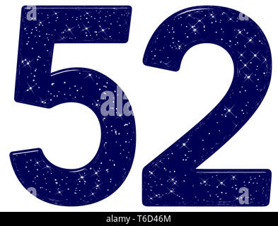 Roman numeral 52, fifty two, star sky texture imitation, isolated on ...