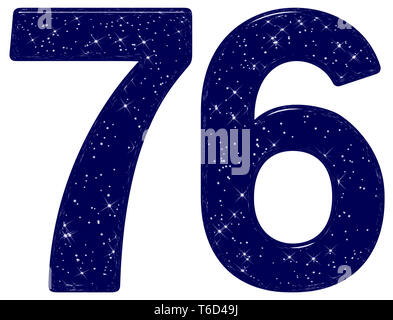 Roman numeral 76, seventy six, star sky texture imitation, isolated on ...