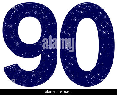 Roman numeral 90, ninety, star sky texture imitation, isolated on white ...
