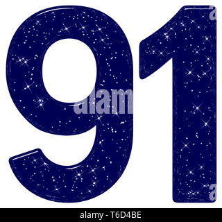 Roman numeral 1, one, star sky texture imitation, isolated on white ...