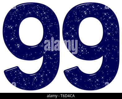 Roman numeral 99, ninety nine, star sky texture imitation, isolated on ...