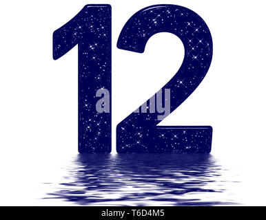 Numeral 12, twelve, star sky texture imitation, isolated on white ...
