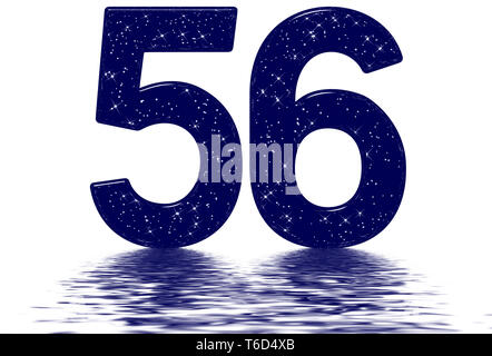 Roman numeral 56, fifty six, star sky texture imitation, reflected on ...