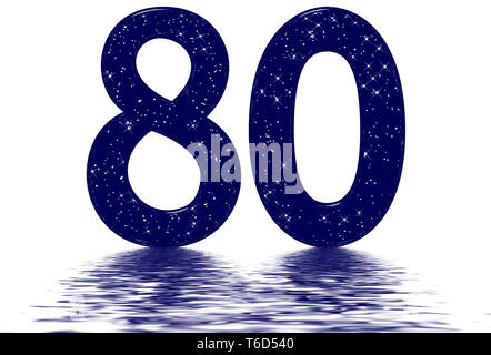Roman numeral 80, eighty, star sky texture imitation, isolated on white ...