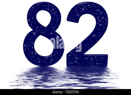 Numeral 82, eighty two, star sky texture imitation, isolated on white ...