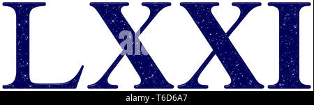 Roman numeral 1, one, star sky texture imitation, isolated on white ...