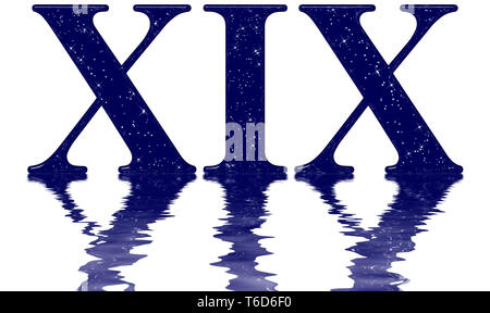 Roman numeral 19, nineteen, star sky texture imitation, isolated on ...