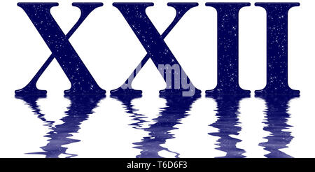 Roman numeral 22, twenty two, star sky texture imitation, isolated on ...