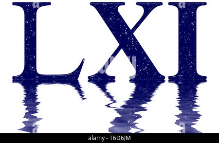Roman numeral 61, sixty one, star sky texture imitation, isolated on ...