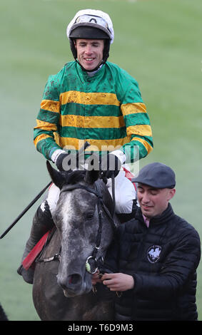 Jockey Derek O'Connor after winning the Maureen Mullins National Hunt ...