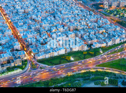 Birds-eye view of Tehran from Milad Tower at dusk. Iran Stock Photo - Alamy