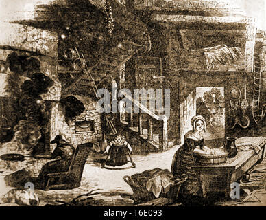 Old 17th century engraving showing female workers operating reeling ...