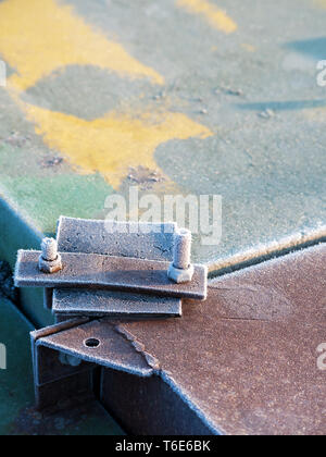 Connection between iron plates Stock Photo - Alamy