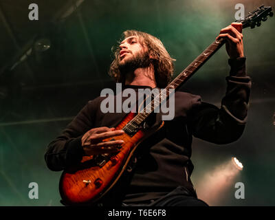 Milan, Italy - April 26, 2019: folk metal band FINNTROLL from Helsinki ...