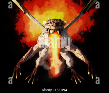 3D Rendering Fairy Tale Dragon on White Stock Photo - Alamy