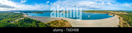 Aerial panorama of Cardinia Reservoir lake and dam wall Stock Photo - Alamy
