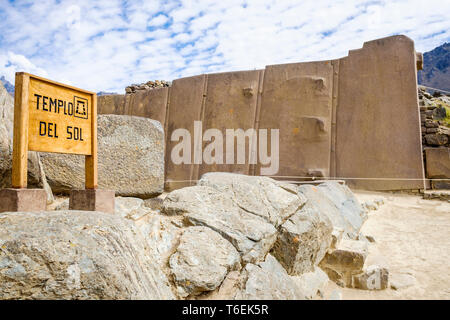 The Sun Temple with the Wall of the Six Monoliths, Ollantaytambo Inca ...
