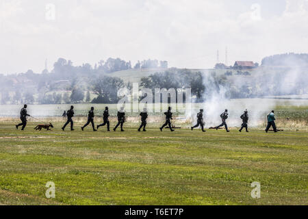 Exercise of a special police unit, SWAT team, for negotiation with ...