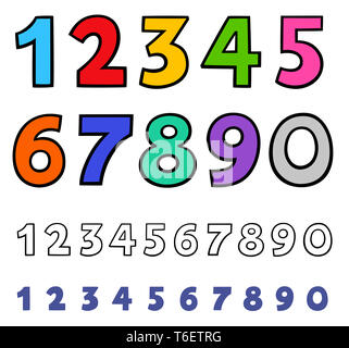 basic numbers cartoon characters set Stock Photo - Alamy