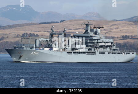 FGS Berlin (A1411), a Type 702 Berlin-class replenishment vessel ...