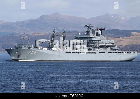 FGS Berlin (A1411), a Type 702 Berlin-class replenishment vessel ...