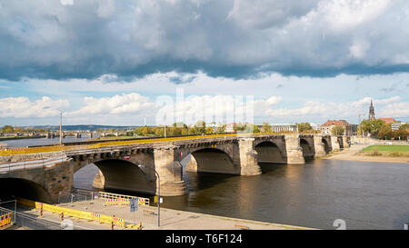 Renovation of the Augustus Bridge Dresden Stock Photo - Alamy