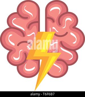 brain human organ with ray power Stock Vector Image & Art - Alamy