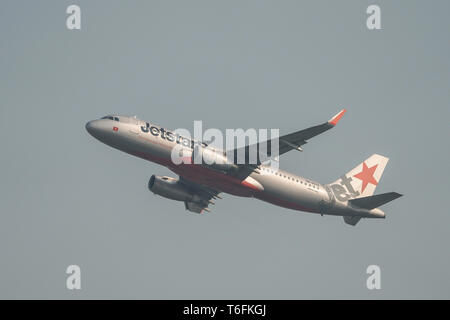 Saigon, Vietnam - Jan 29, 2019. An Airbus A340-300 airplane of ...
