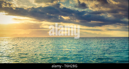 Seaview at sunset. Amazing landscape. Panorama Stock Photo - Alamy
