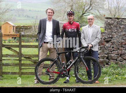 Sir Jim Ratcliffe (centre), Ineos CEO and minority shareholder of ...