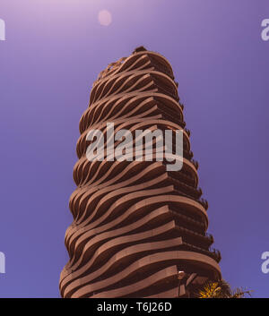 Modern wave shaped architecture with apartments building in the inner ...