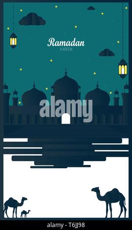Elegant Ramadan Kareem beautiful background vector Stock Vector Image ...