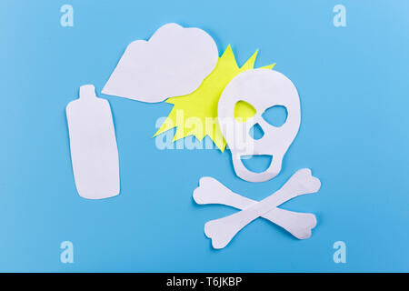 poisonous aerosol for insects on blue background Stock Photo - Alamy