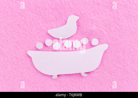 paper art of pink bath. concept image Stock Photo - Alamy