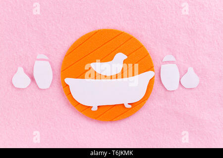 paper art of pink bath. concept image Stock Photo - Alamy