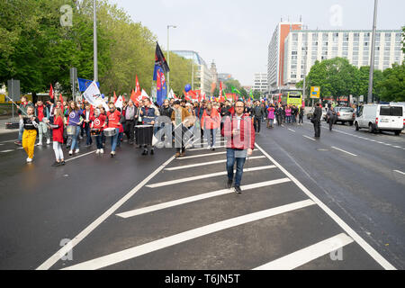 BERLIN - MAY 01, 2019: Traditional May Day demonstration of workers ...