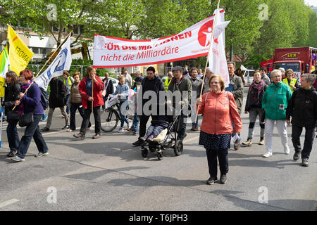 BERLIN - MAY 01, 2019: Traditional May Day demonstration of workers ...